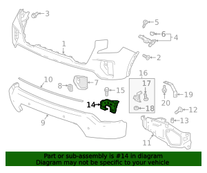 2019-2024 GM Front Passenger Side Bumper Impact Bar Bracket 23388669 GM ...