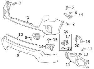 2019-2024 GM Front Passenger Side Bumper Impact Bar Bracket 23388669 GM ...