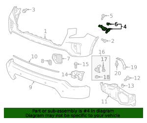 2019-2025 GMC Passenger Side Front Bumper Fascia Guide 23388663 GM ...