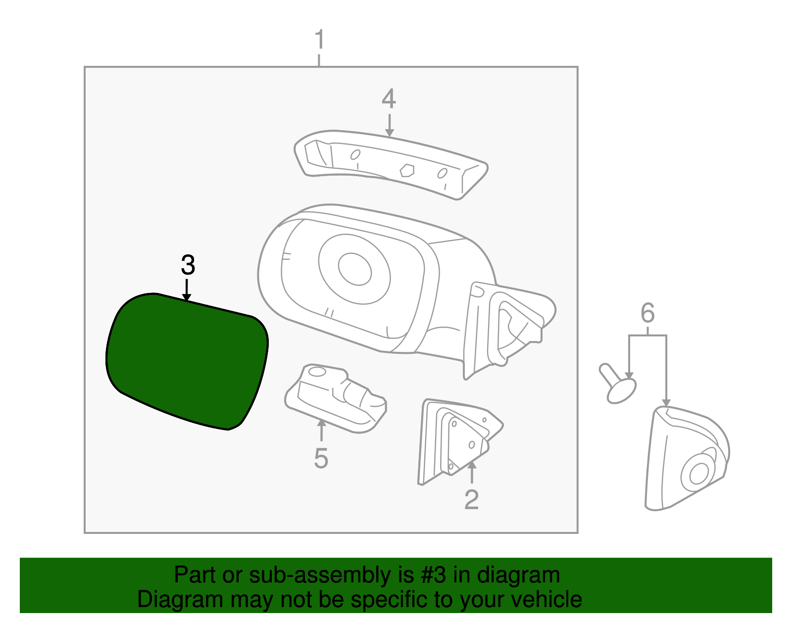 Hyundai - 87611-3J320 - Mirror Glass - 2007-2012 Hyundai Veracruz | OEM ...