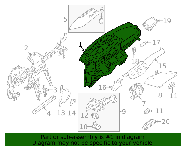 213-680-02-05-8R01 - Instrument Panel 2018-2020 Mercedes-Benz ...