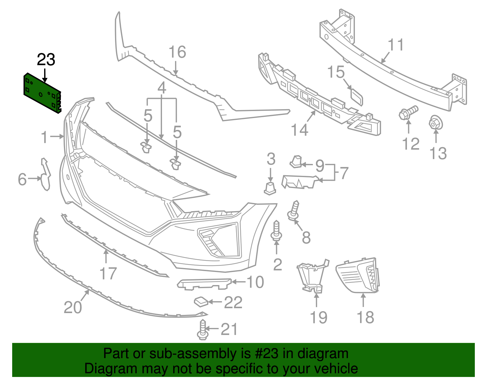 2017-2019 Hyundai Ioniq License Bracket 86519-G7010 | OEM Parts Online