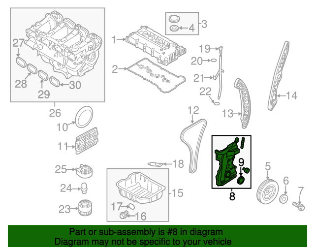 2011-2013 Kia Sportage Timing Cover 21350-2G100 | OEM Parts Online