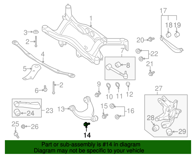 2006-2014 Subaru Upper Control Arm Mount Bolt 901000244 | Subaru Online ...