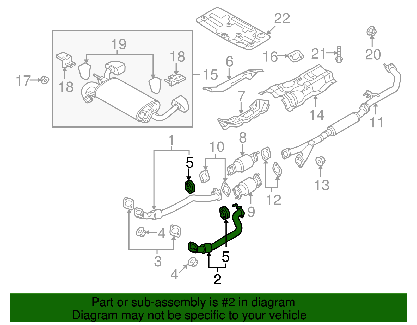 2013-2016 Hyundai Genesis Coupe Front Pipe 28610-2M750 | OEM Parts Online