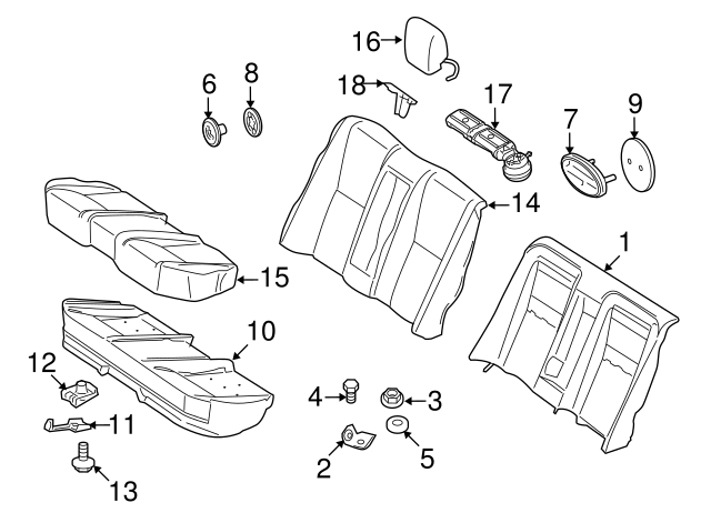 2007-2020 Mercedes-Benz Seat Cushion Pad Bracket 221-920-00-14 | MB OEM ...