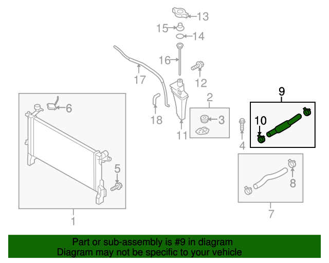 25415-2M000 - Radiator Coolant Hose 2010-2012 Hyundai Genesis Coupe ...