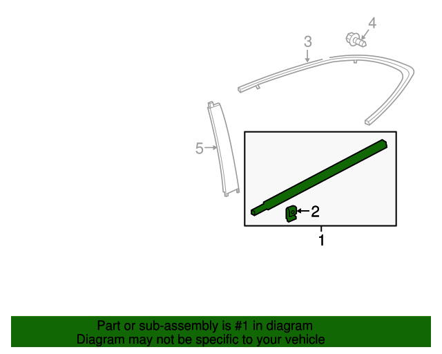 2015-2020 Acura TLX Molding Assembly, R Rear Door 72910-TZ3-A01 ...