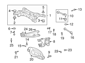2010 2013 Acura Mdx Sub Frame Assembly Rear Suspension 50300 Stx A02