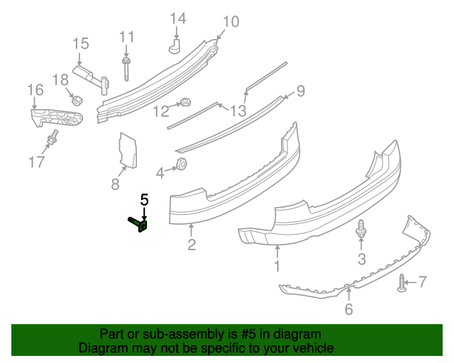 2002-2009 Audi Bumper Cover Bolt 8E0-807-893 | Genuine Audi Parts