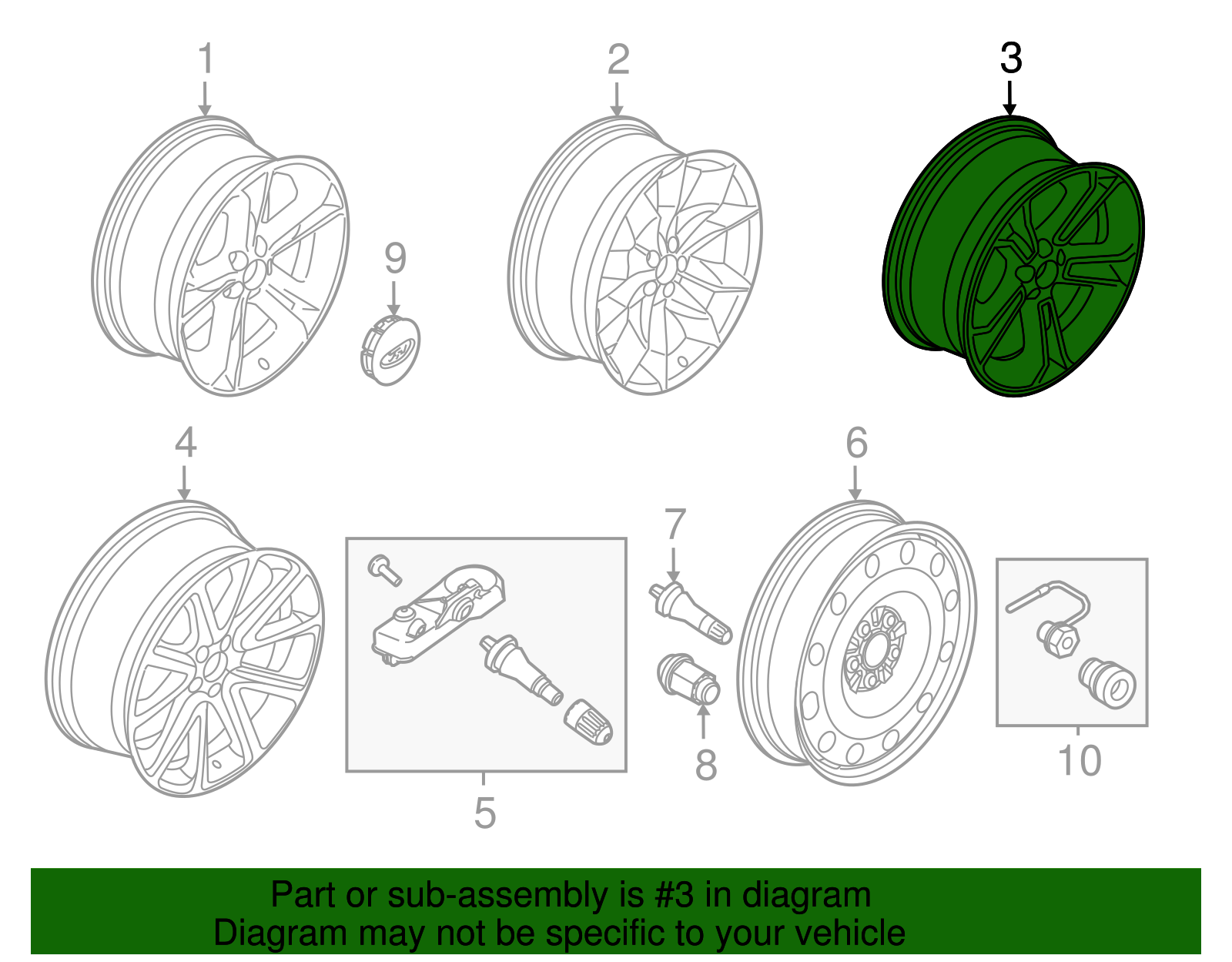 2013-2015 Ford | Wheel, Alloy | DB5Z-1007-C | Walls' Ford Parts