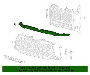 2019-2024 Ram 1500 Upper Trim 6BT18TZZAJ | Mopar Parts Canada