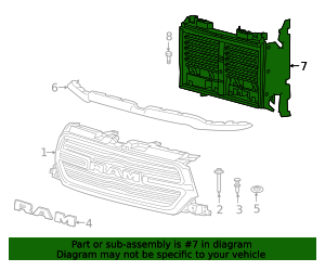 2019-2023 Ram 1500 Grille 68405073ad | TascaParts.com