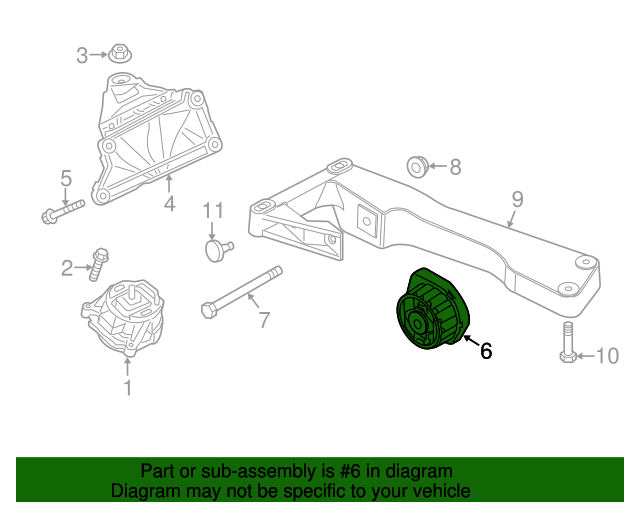 22316786566 - 2011-2021 BMW Transfer Case Mount (22-31-6-786-566) | BMW ...