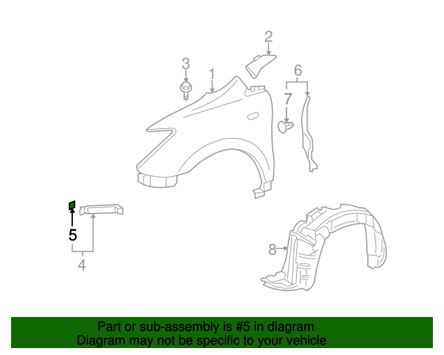 Fender Seal - Toyota (53882-16030) | Toyota Parts