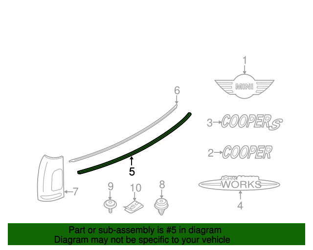 2008-2014 Mini Cooper Belt Molding 51-13-2-754-061 | Mini Parts Direct