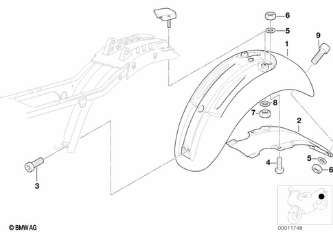Rear Wheel Cover, License Plate Bracket for 2001 BMW-Motorrad R 1200 C ...