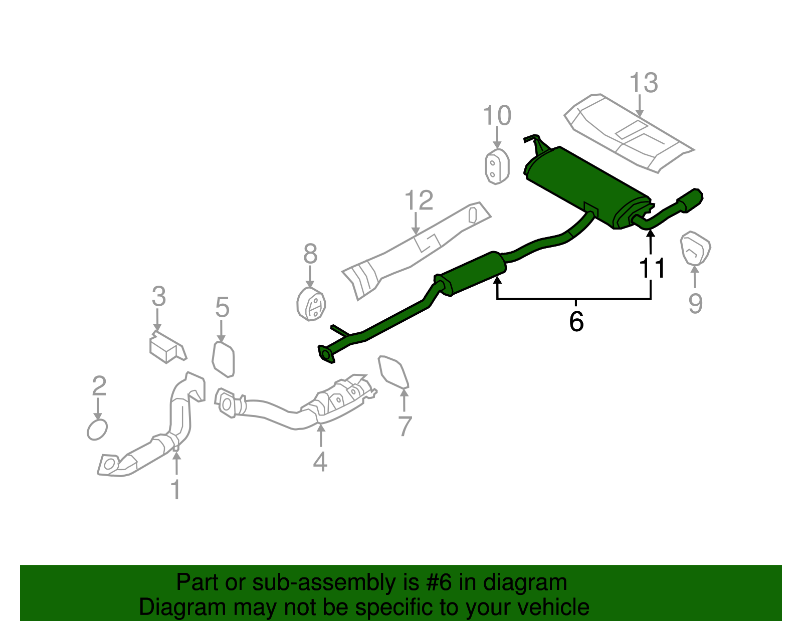 2010 Nissan Rogue Muffler & Pipe 20100-JM30C | Pearson Nissan of Ocala Parts