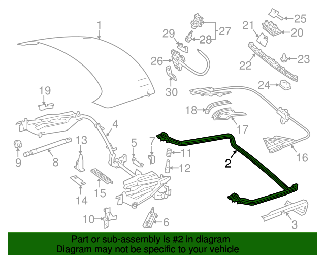 231-750-01-98 - Deck Lid Seal 2013-2020 Mercedes-Benz | AutoNationParts.com