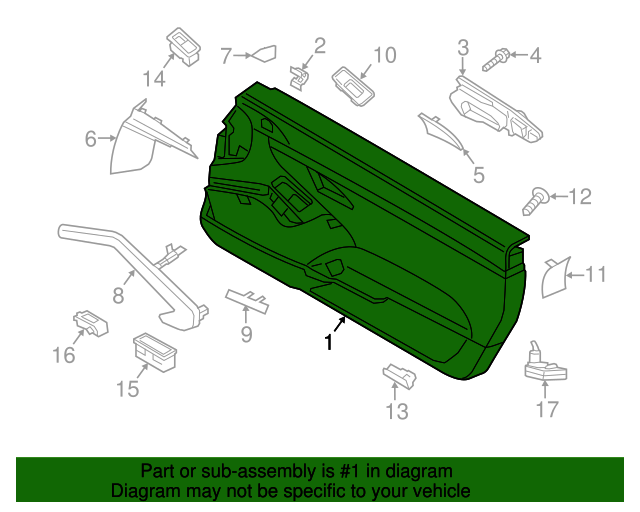 2013-2016 Porsche Door Trim Panel 991-555-204-04-GPG | Sunset Porsche Parts