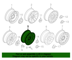 2015-2017 Ford Expedition Wheel, Alloy fl1z1007f | TascaParts.com