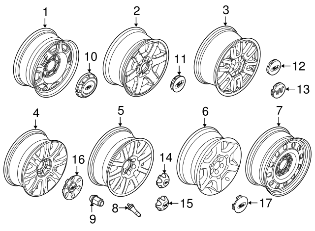 FL1Z-1007-B 2015-2017 Ford Expedition Wheel, Alloy | Fairway Ford Parts