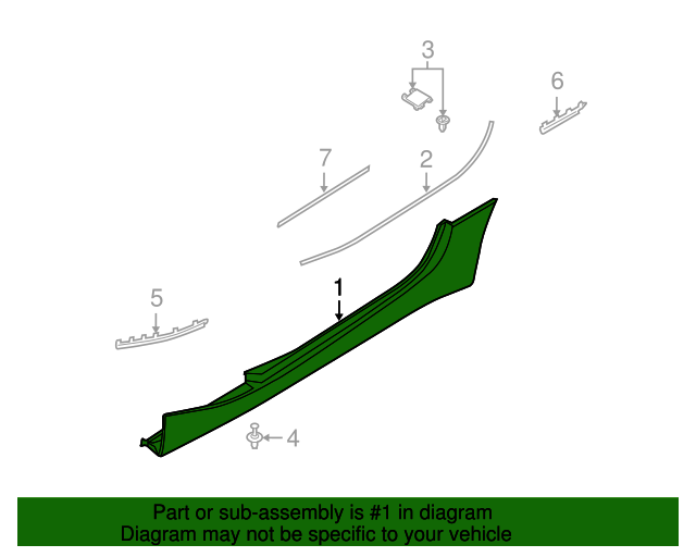 Genuine BMW 51-71-7-068-854 | Rocker Molding | FREE Shipping on Most ...