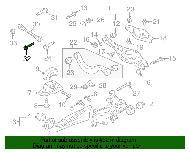 2008-2023 Audi Lower Control Arm Mount Bolt N-106-405-01 | Genuine Audi ...