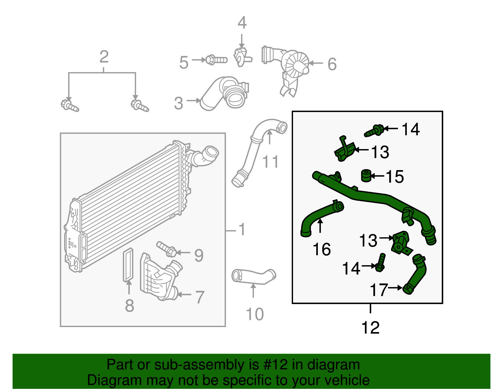 AG1Z-6C646-A - Inter-Cooler Pipe 2010-2019 Ford | Big 3 Auto Parts