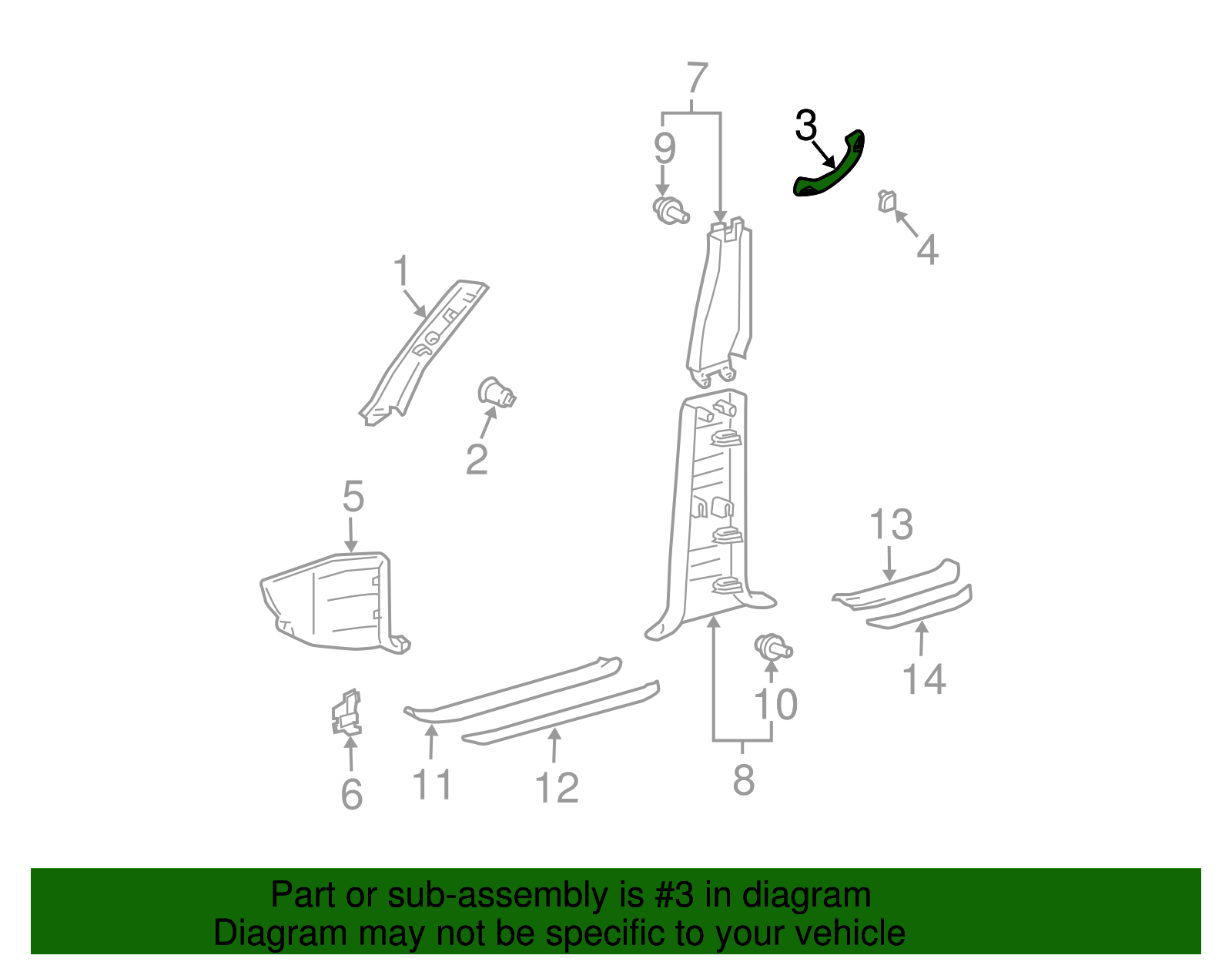 2003-2009 Toyota 4Runner Interior Grab Bar (Front) 74603-44020-B6 ...