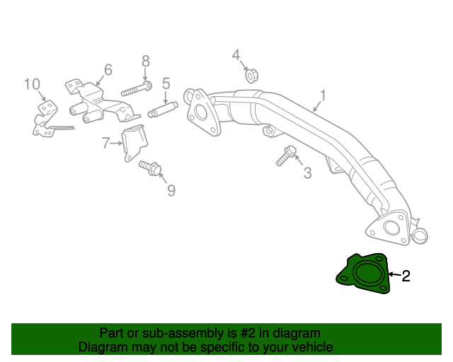 LR072304 - Cross Over Pipe Gasket - 2016-2020 Land-Rover ...