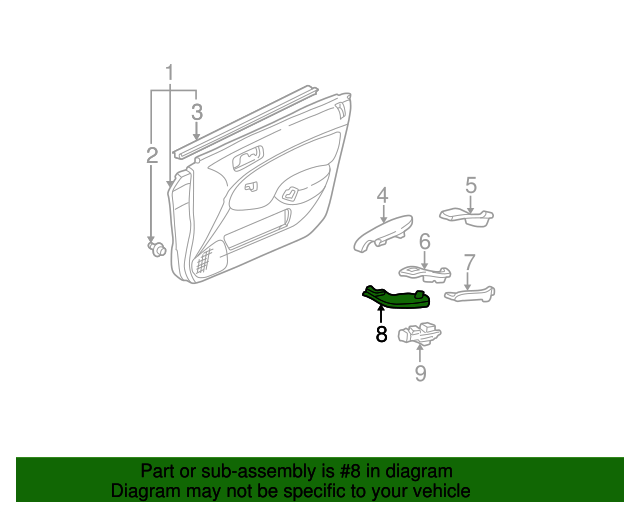 2001 Honda Civic Base, L Front Door Grip *NH167L* (Graphite Black ...