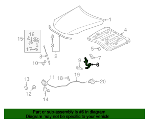 2006-2015 Lexus Hood Hinge 53420-53020 | OEM Parts Online