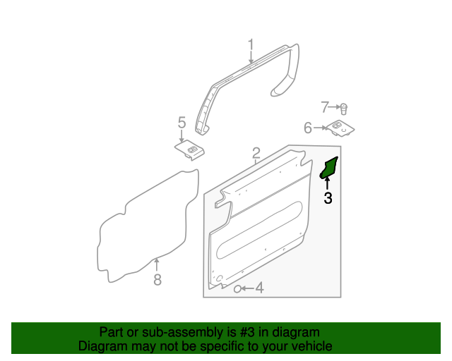 2004-2005 Kia Sedona Window Trim - Driver's Side (LH) 0K53A-68330AGE ...