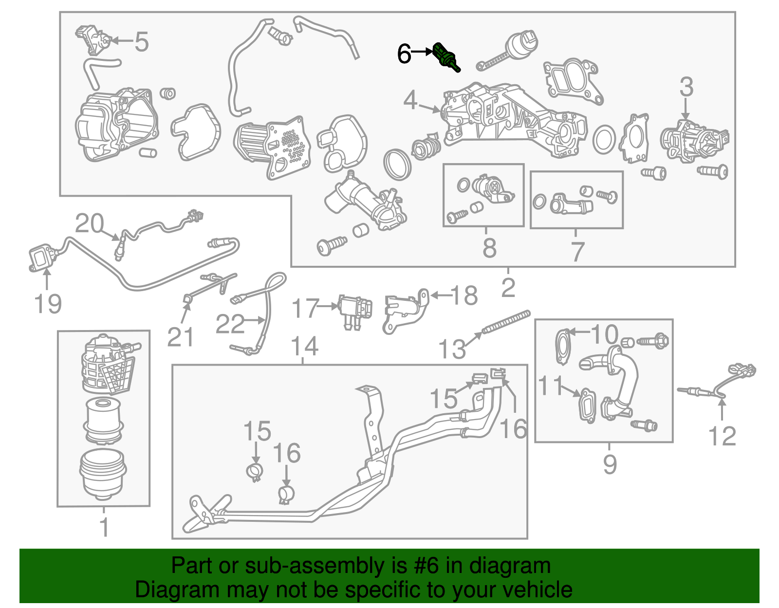 2014-2015 Chevrolet Cruze Engine Coolant Temperature Sensor 55566146 ...