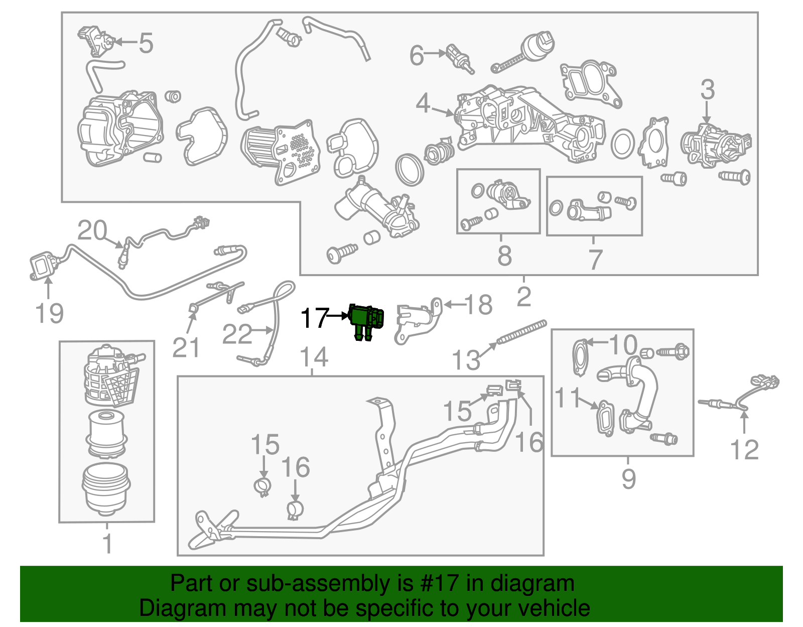 2014-2019 GM Exhaust Pressure Differential Sensor 55599659 GM ...