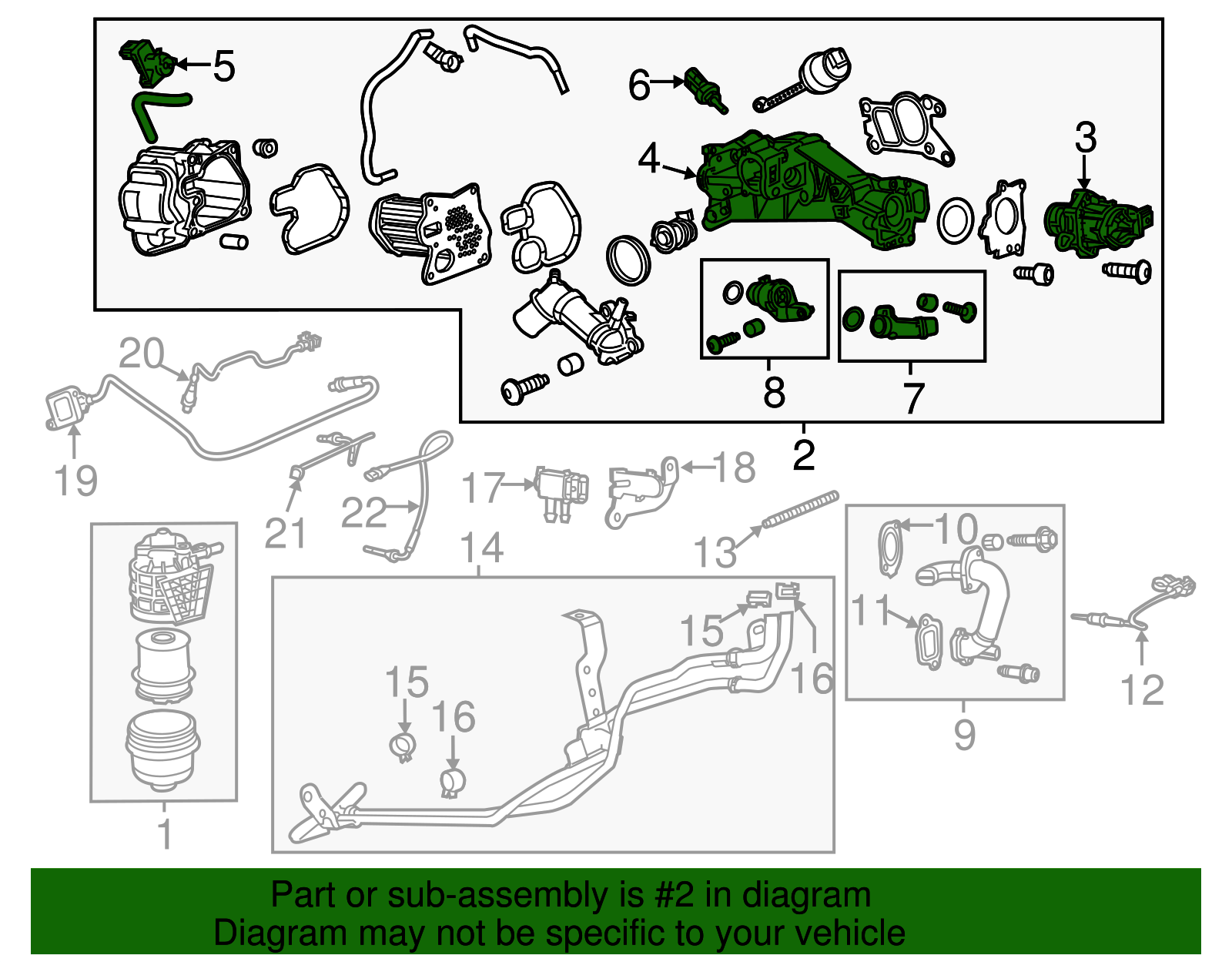 12656014 - Exhaust Gas Recirculation (EGR) Valve Cooler 2014-2015 ...