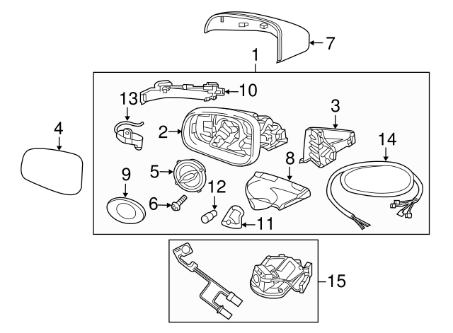 2012-2016 Volvo S80 Mirror Housing - Driver's Side (LH) 31298913 ...