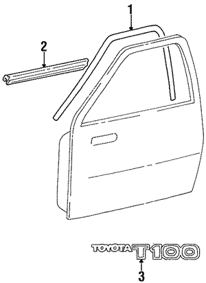 1993-1998 Toyota T100 Front Door Nameplate 75427-34010 | Toyota Parts ...