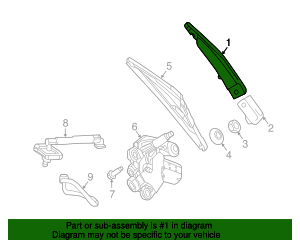 156-820-00-44 - Back Glass Wiper Arm - 2015-2019 Mercedes-Benz | World ...