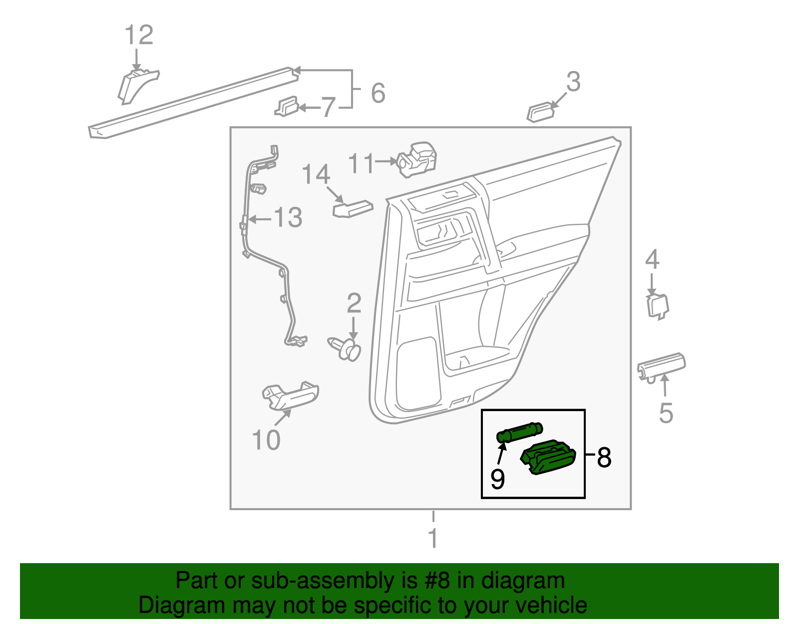 2005-2024 Toyota Courtesy Light (Left, Right, Front, Rear) 81230-06040 ...