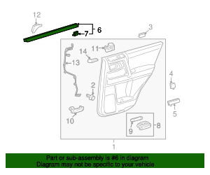 68174-60060 - Door Window Belt Weatherstrip 2010-2024 Toyota 4Runner ...