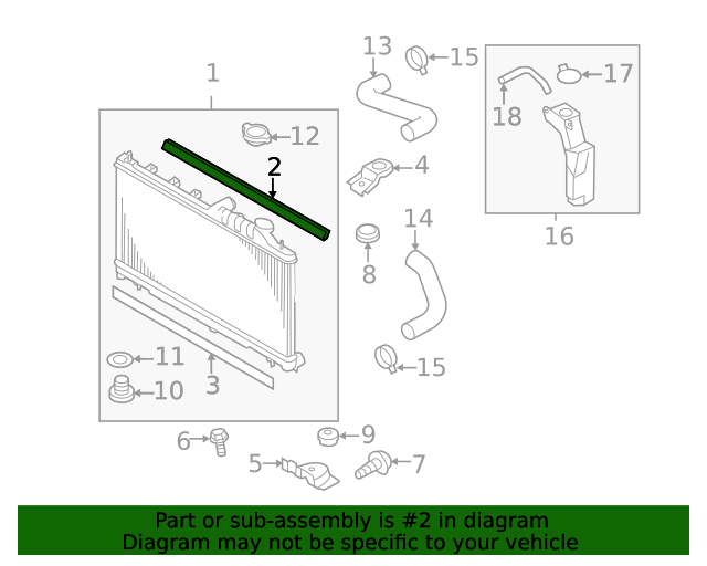 45167AJ030 - Radiator Assembly Upper Seal - 2015-2020 Subaru | World ...