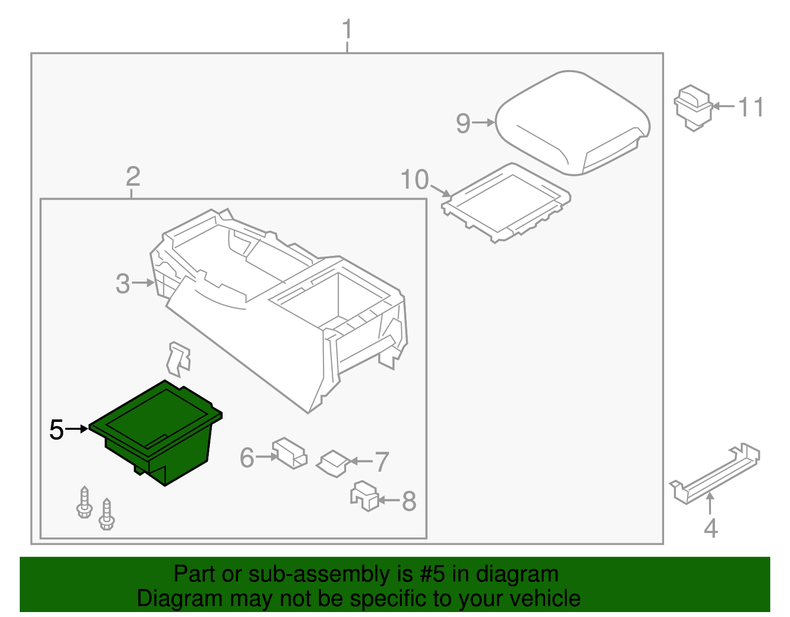 2017 Nissan Armada Compartment Box 93734-1LA1A | My Nissan Part
