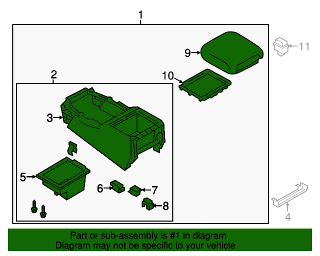 96910-6GY1A - Seat Console 2018-2020 Nissan Armada | AutoNationParts.com