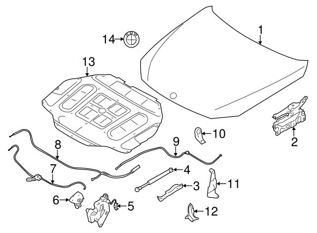 51237183773 - 2009-2019 BMW Release Cable (51-23-7-183-773) | BMW of ...