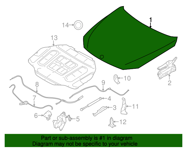 41617204514 - 2009-2015 BMW Hood (41-61-7-204-514) | BMW of South ...