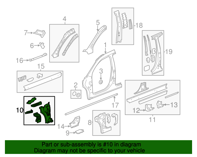 2010-2017 GM Hinge Pillar Reinforced 23227519 | GMPartsDirect.com