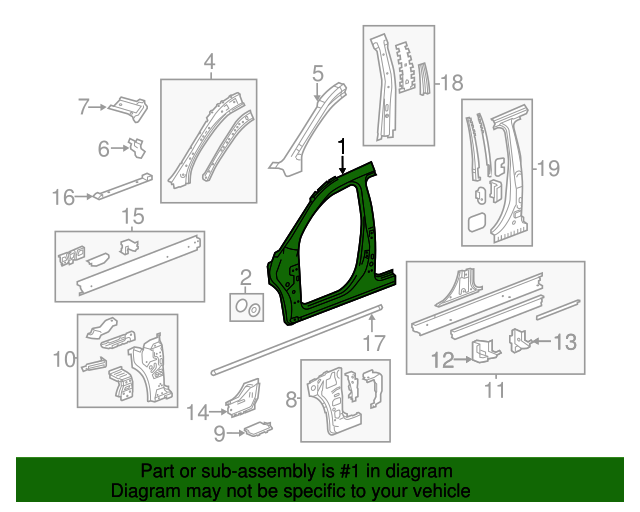 2010-2017 GMC Terrain Driver Side Outer Body Side Panel 23218871 GM ...