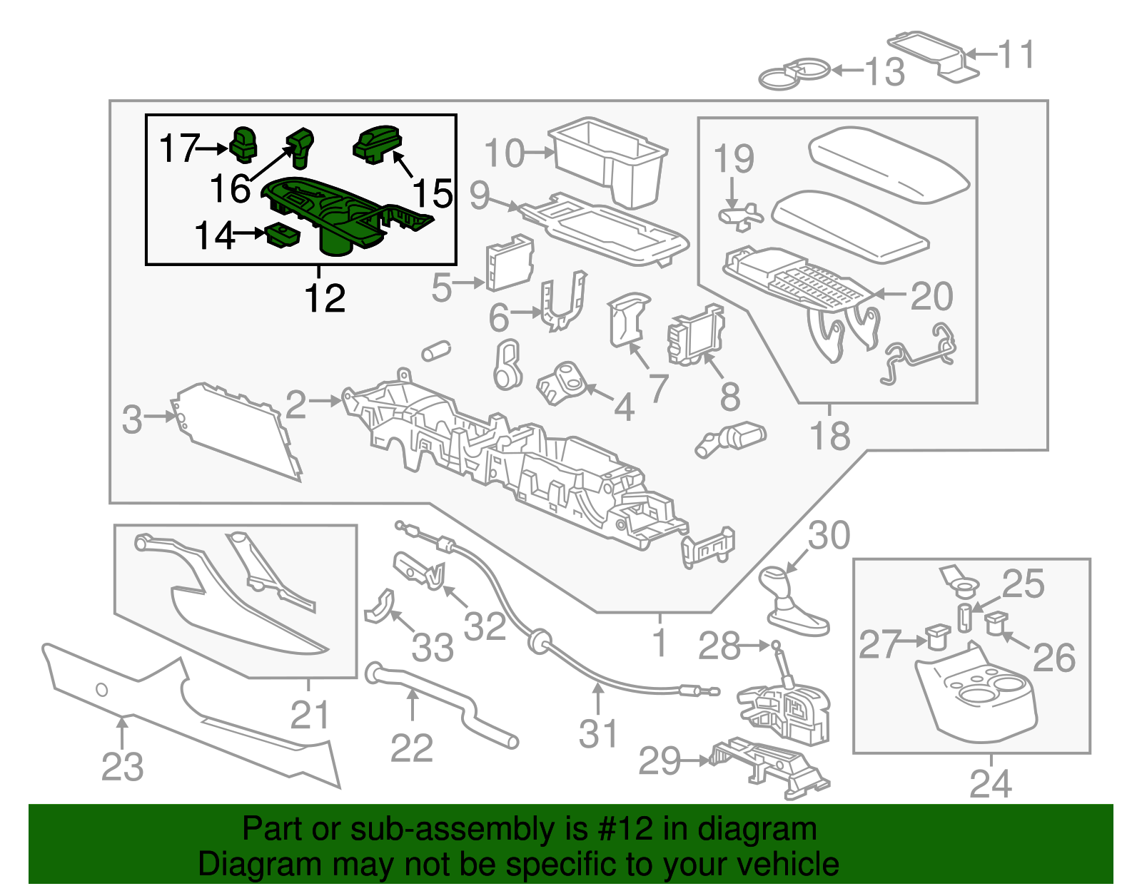 84241583 - Galvano Silver Front Floor Console Accessory Trim Plate 2016 ...